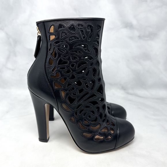 Valentino | Shoes | Valentino Garavani Leather Floral Laser Cut Block ...
